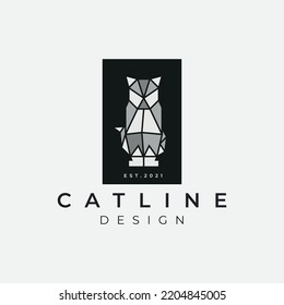 Geometric Cat Logo Minimal Design Stock Vector (Royalty Free ...