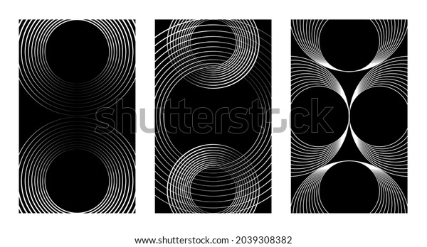 Geometric Circle Shapes Design Black White Stock Vector (Royalty Free ...
