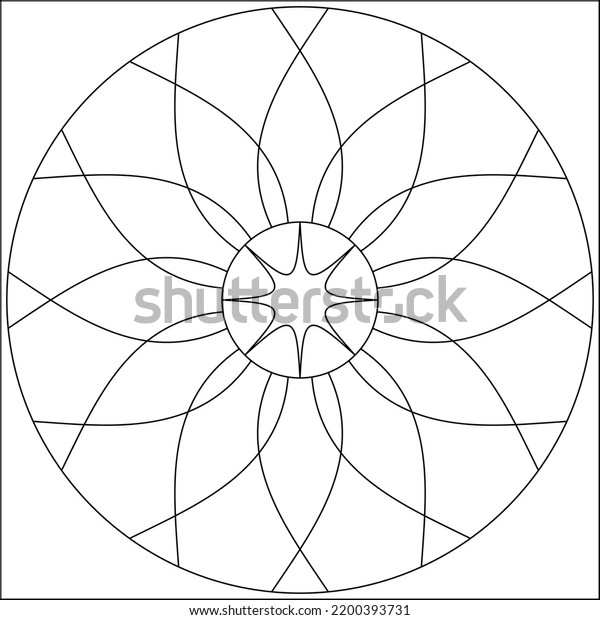 Geometric Coloring Page Geometric Shape Outline Stock Vector (Royalty ...
