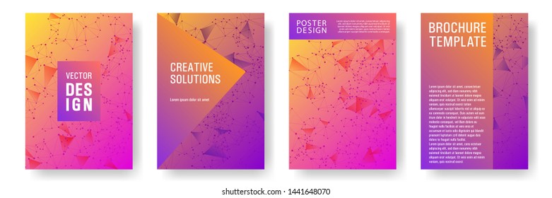Geometric Cover Page Layout Global Network 스톡 벡터(로열티 프리) 1441648070 ...
