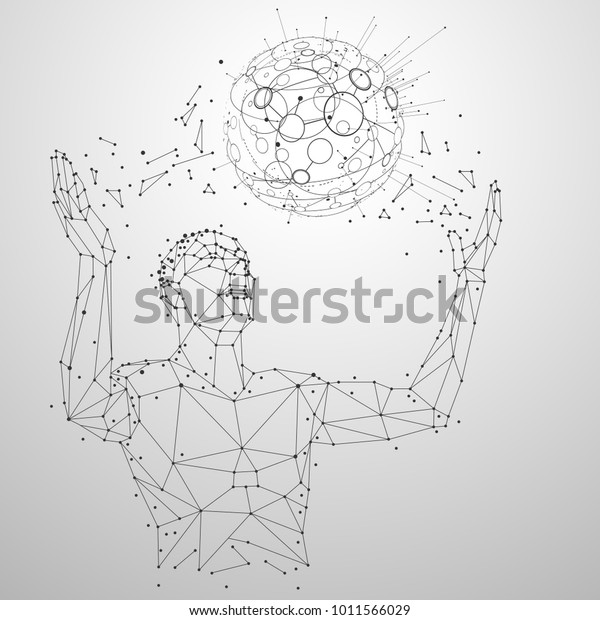 Geometric Creation Man Illustration Stock Vector (Royalty Free ...