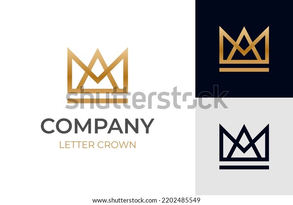 Geometric Creative Crown Logo Design Vector Stock Vector (Royalty Free ...