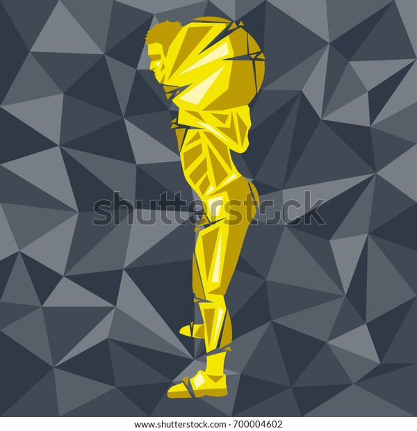 Geometric Crossfit Concept Back Squat Vector Stock Vector (Royalty Free ...
