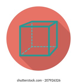 Geometric Cube Single Flat Icon Vector Stock Vector (Royalty Free ...