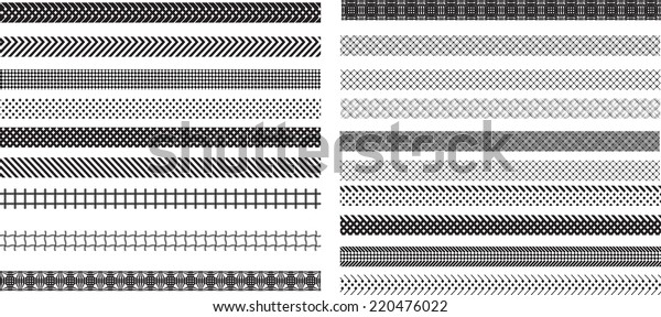 Geometric Decorative Border Frame Collection Black Stock Vector ...