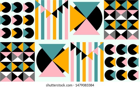 Geometric Design Consisting Mismatched Patterns Triangles Stock Vector ...