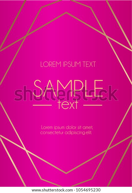 Geometric Design Template On Pink Background Stock Vector (Royalty Free ...