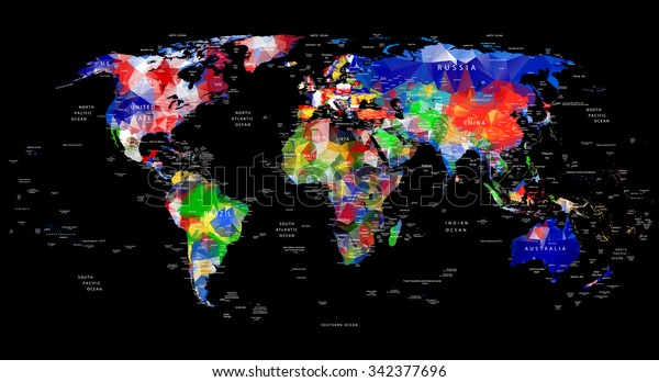 Geometric Design World Map Country City 库存矢量图（免版税）342377696 | Shutterstock