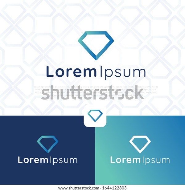 Geometric Diamond Logo Vector Identity Gradient Stock Vector (Royalty ...