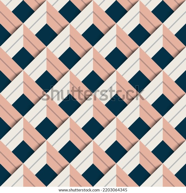 Geometric Diamond Tile Rattan Minimal Graphic Stock Vector (Royalty ...