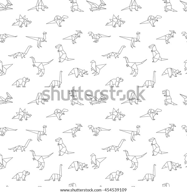 Geometric Dinosaurs Seamless Pattern Vector Stock-vektor (royaltyfri ...