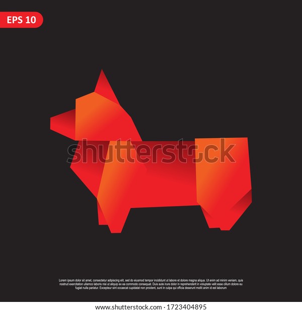 Geometric Dog Design Vector Combined Red Stock Vector (Royalty Free ...
