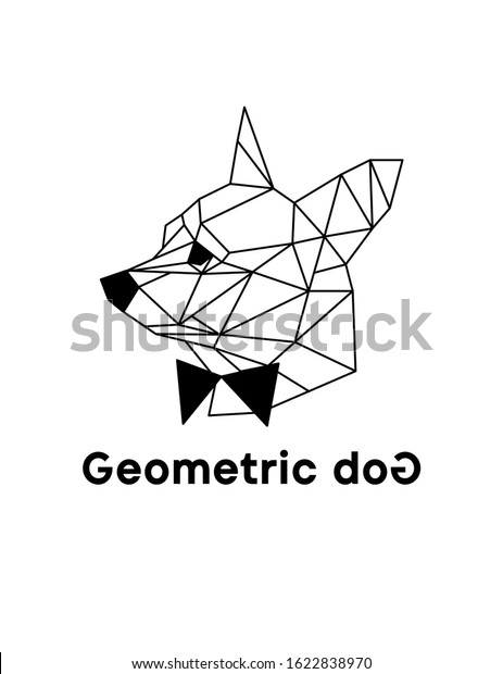 Geometric Dog Drawingvector Black Low Poly Stock Vector (Royalty Free ...