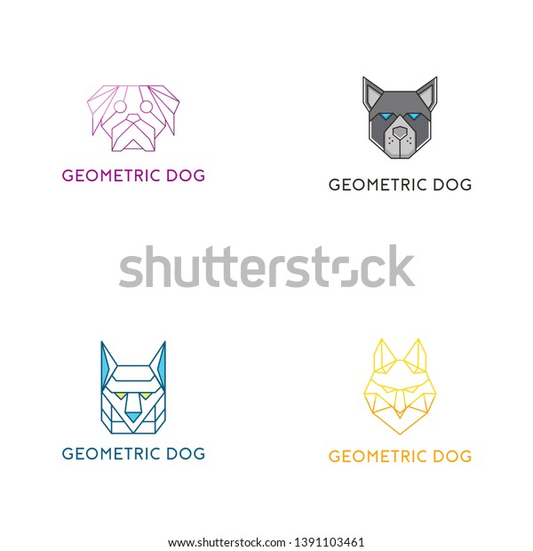 Geometric Dog Logo Design Vector Illustration Stock Vector (Royalty ...