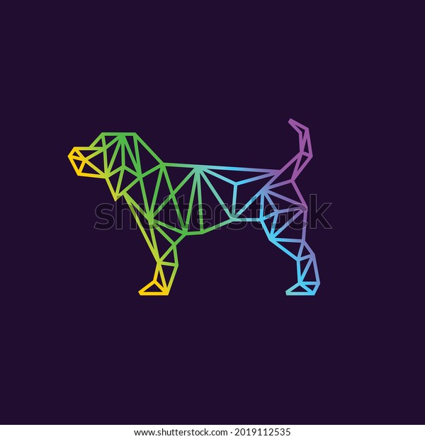 Geometric Dog Logo Line Art Concept Stock Vector (Royalty Free ...