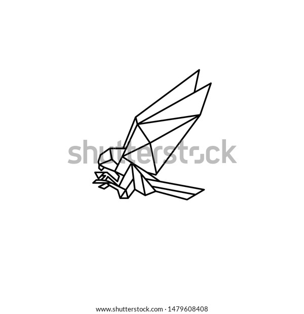 Geometric Eagle Vector Illustration Monochrome Black Stock Vector ...