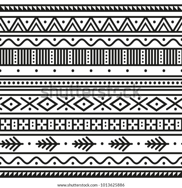 Geometric Ethnic Pattern Border Wrapping Paper Stock Vector Royalty
