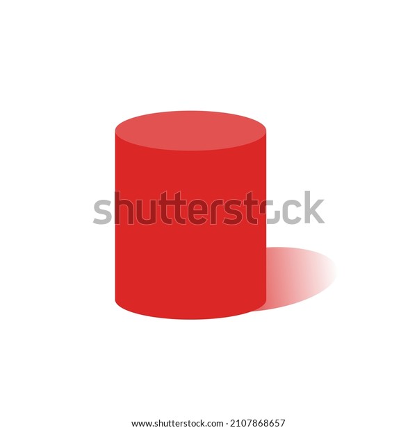 Geometric Figure Red Cylinder Shadow Vector Stock Vector (Royalty Free ...