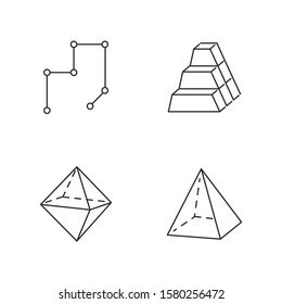Geometric Figures Linear Icons Set Lines Stock Vector (Royalty Free ...