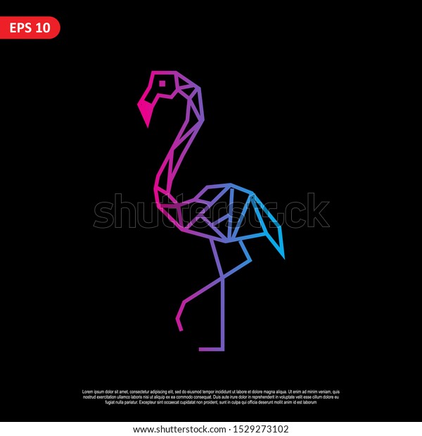 Geometric Flamingo Logo Simple Modern Icon Stock Vector (Royalty Free ...