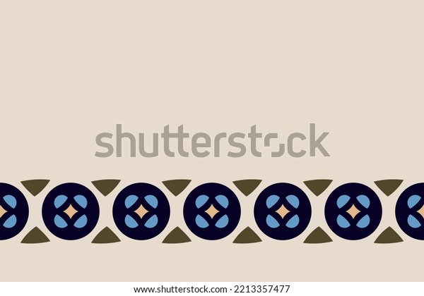 Geometric Floral Border Background Seamless Flower Stock Vector ...