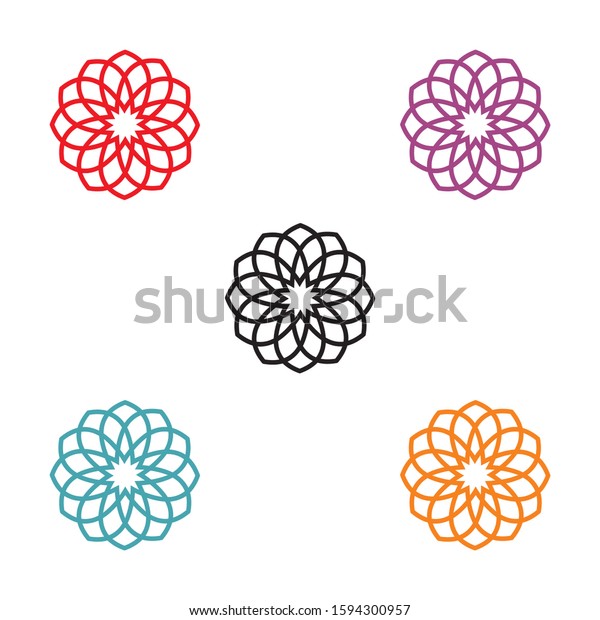Geometric Flower Art Vector Design Stock Vector (Royalty Free ...