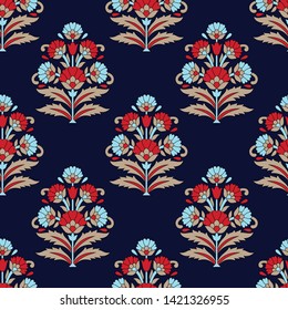 Mughal Flower Buti Pattern Design Background 库存插图 1820363903 | Shutterstock