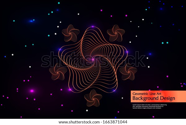 Geometric Flower Line Art Background Light Stock Vector (Royalty Free ...