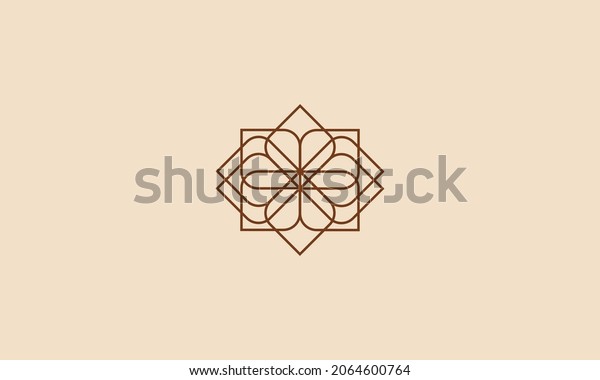 Geometric Flower Logo Design Stock Vector (Royalty Free) 2064600764 ...
