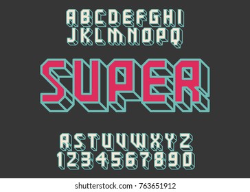 Geometric Font 3d Effect Design Letters Stock Vector (Royalty Free ...