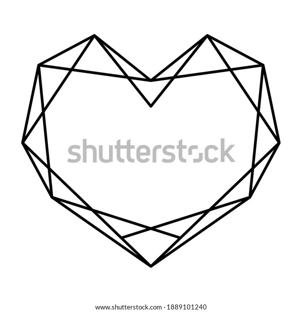 Forma geométrica del corazón. Ilustración vectorial: vector de stock ...
