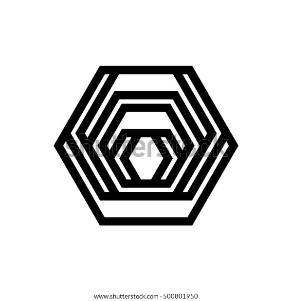 Geometric Hexagon Symbol Vector Illustration Eps10 Stock Vector ...