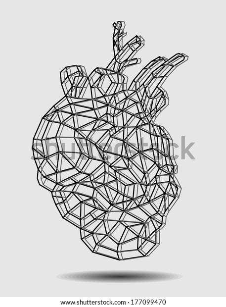 Geometric Human Heart Vector Illustration 스톡 벡터(로열티 프리) 177099470 ...