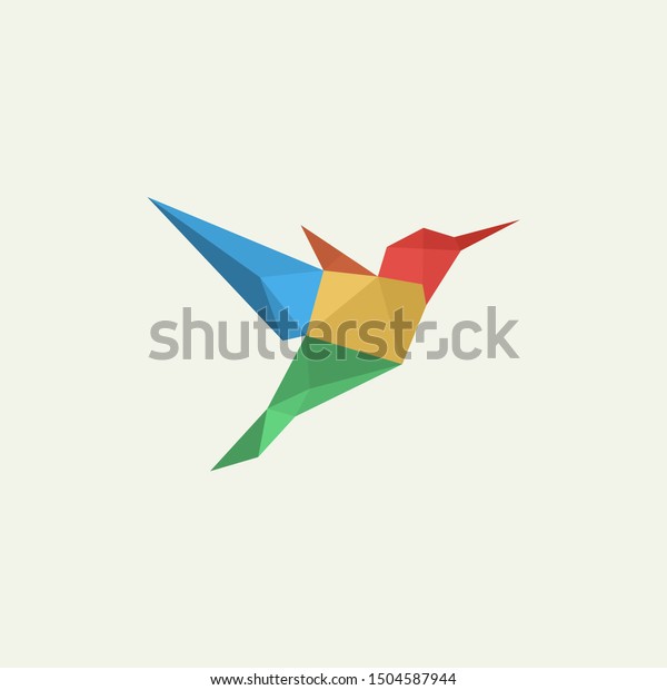Geometric Hummingbird Logo Design Vector On Stock Vector (Royalty Free ...