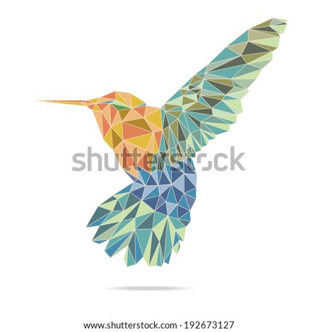 Geometric Hummingbird Side View Abstract Colour Stock Vector (Royalty ...