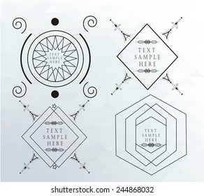 Geometric Labels Retro Over Texture Background Stock Vector (Royalty ...
