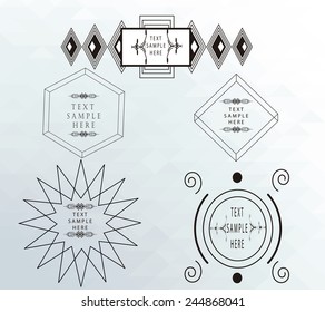 Geometric Labels Retro Over Texture Background Stock Vector (Royalty ...