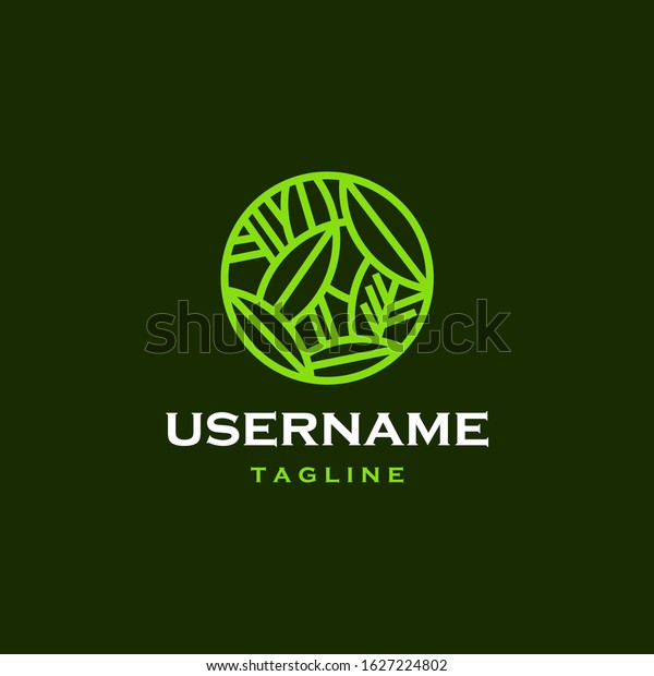 Geometric Leaf Logo Design Inspiration Circle Stock Vector (Royalty ...