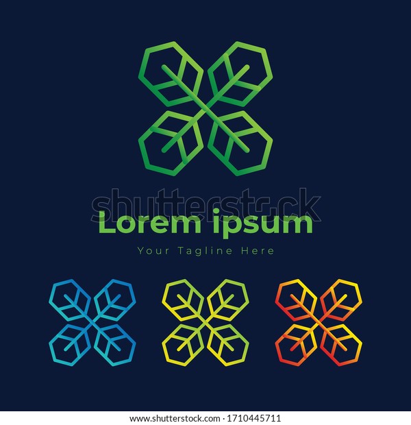 Geometric Leaf Logo Vector Artwork Stock Vector (Royalty Free ...