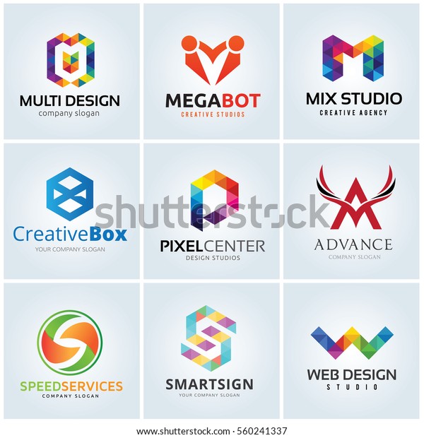 Geometric Letter Logo Set Stock Vector (Royalty Free) 560241337
