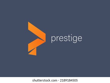 Geometric Letter P Logo Design Orange Stock Vector (Royalty Free ...