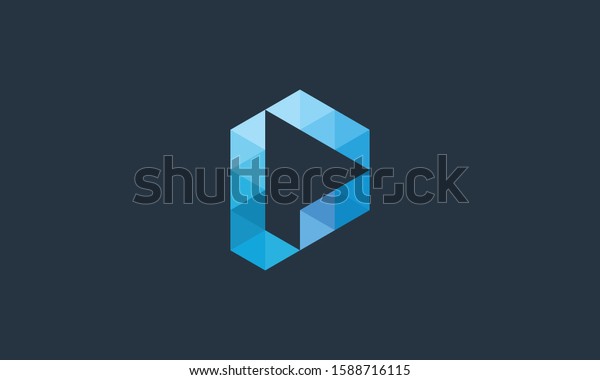 Geometric Letter P Vector Royalty Logo Stock Vector (Royalty Free ...