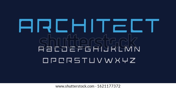 Geometric Letters Set Architect Style Alphabet Stock Vector (Royalty ...