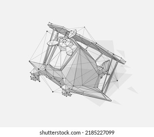 Geometric Light Airplane Vector Illustration Polygonal Stock Vector ...