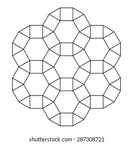 Geometric Line Drawing Vector Hexagons Squares Stock Vector (Royalty ...