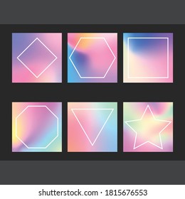 Geometric Line Hologram Background Stock Vector (Royalty Free ...