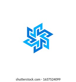Geometric Logo Two Tone Blue Stock Vector (Royalty Free) 1637524099 ...