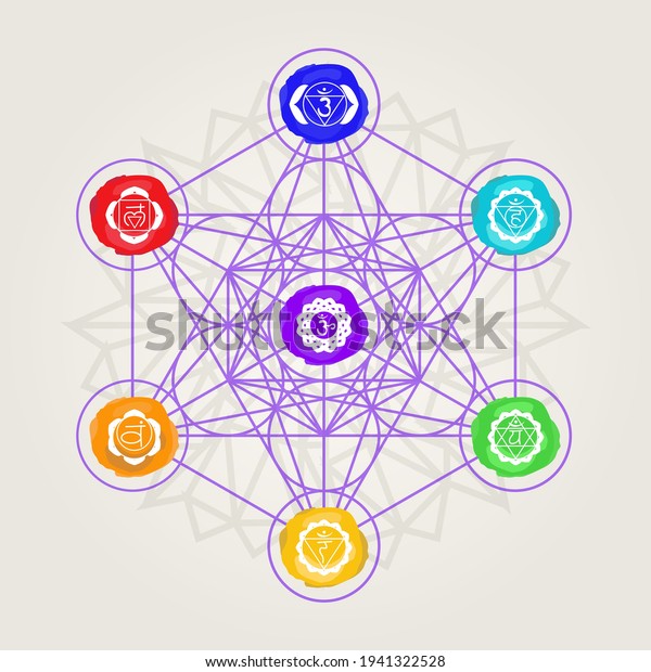 Geometric Metatron Seven Chakras Stock Vector (Royalty Free) 1941322528 ...