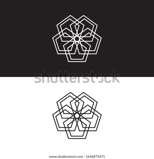 Geometric Minimal Logo Icon Symbol Sign Stock Vector (Royalty Free ...