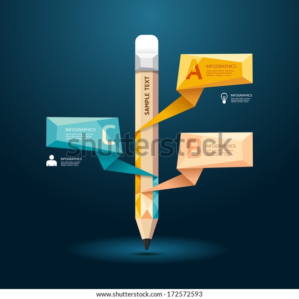Geometric Modern Design Pencil Style Infographic Stock Vector (Royalty ...